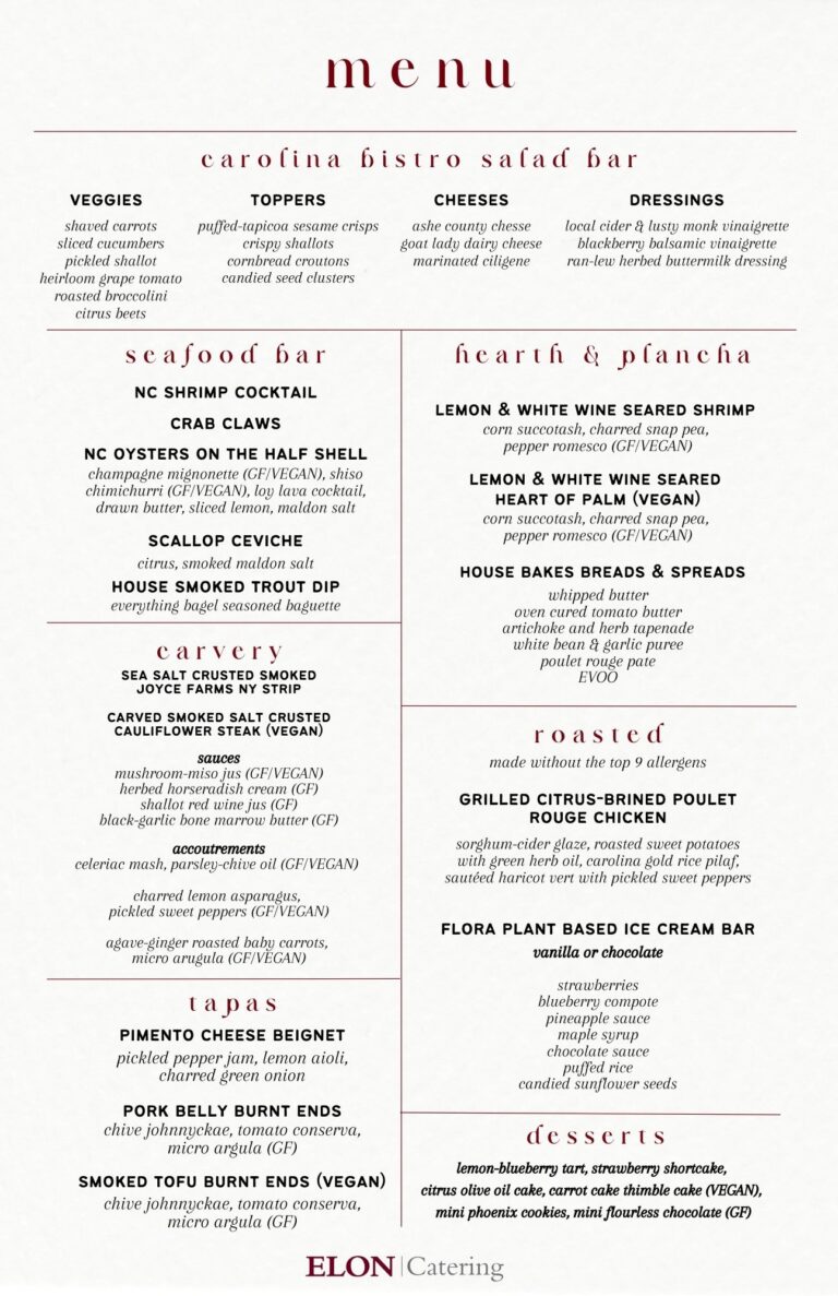 Commencement Celebration Buffet - Elon Dining